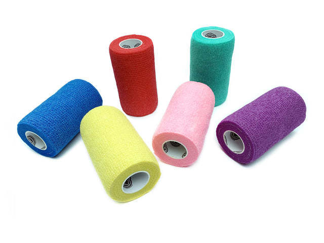 WildCow 4 Inch Vet Wrap Bulk 18, 36 Packs (6 Color Rolls) - VetWraps.com