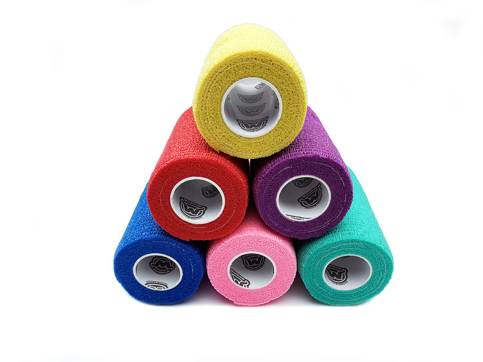 WildCow 4 Inch Vet Wrap Bulk 18, 36 Packs (6 Color Rolls) - VetWraps.com