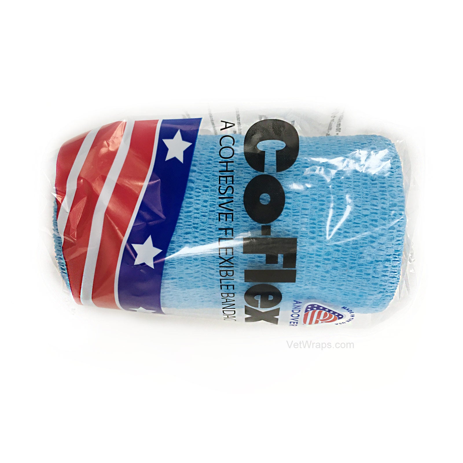 CoFlex Vet Cohesive Bandage Wrap Light Blue 4 Inch - VetWraps.com