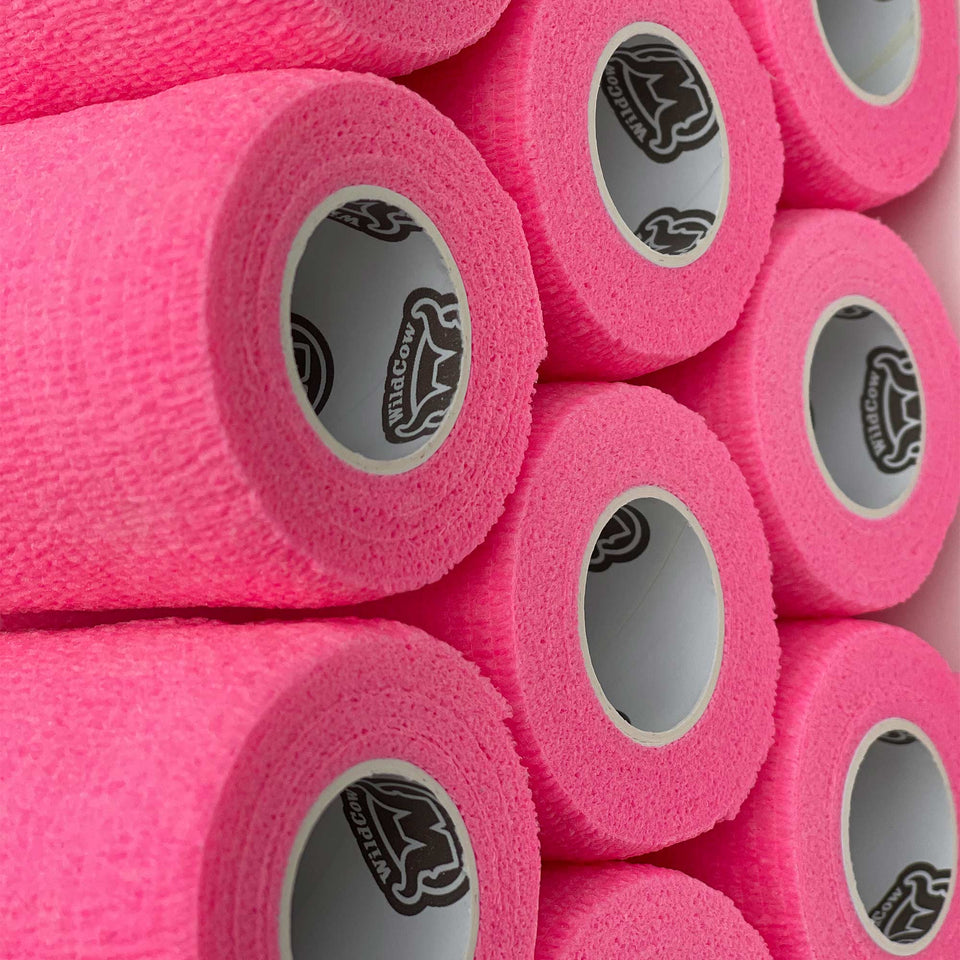 WildCow 4 Inch Neon Pink Vet Wrap Bulk - VetWraps.com